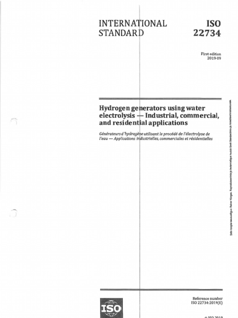 ISO - 22734 - 2019 - en - Hydrogen Generators | PDF