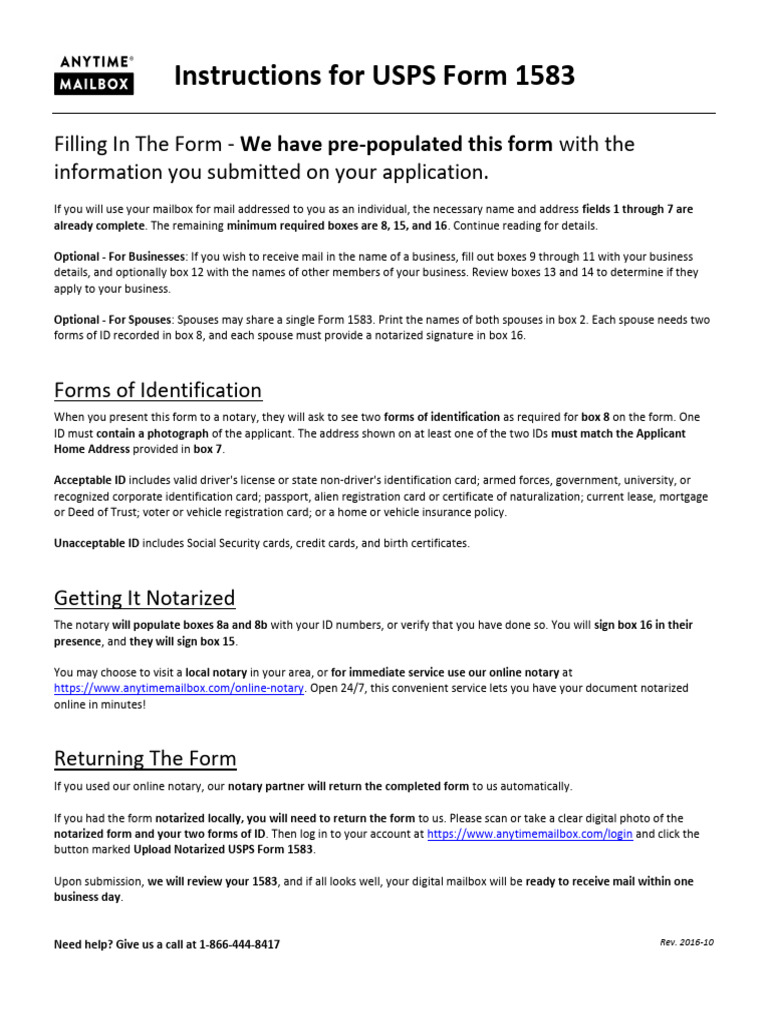 Instructions For USPS Form 1583 | PDF | United States Postal Service ...