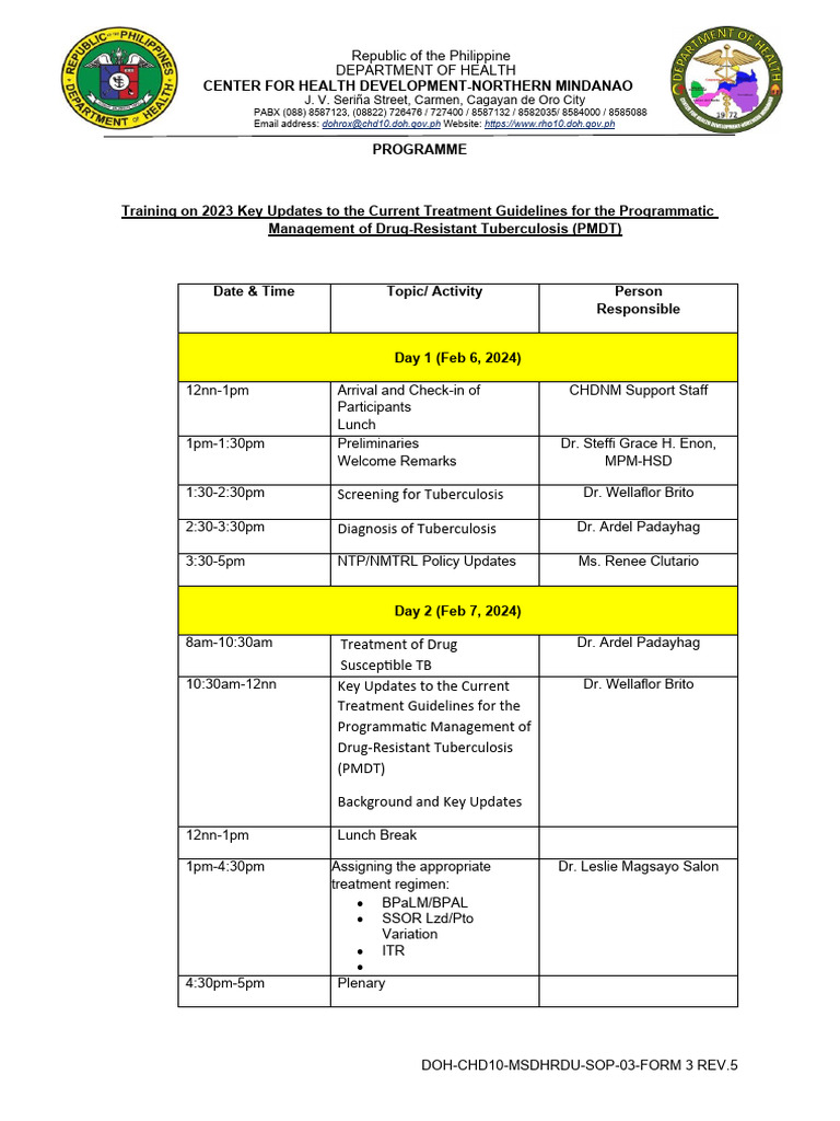 PROGRAMME BPaL | Download Free PDF | Tuberculosis | Causes Of Death