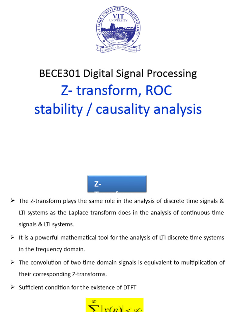 Z-Transform and ROC in DSP Analysis | PDF