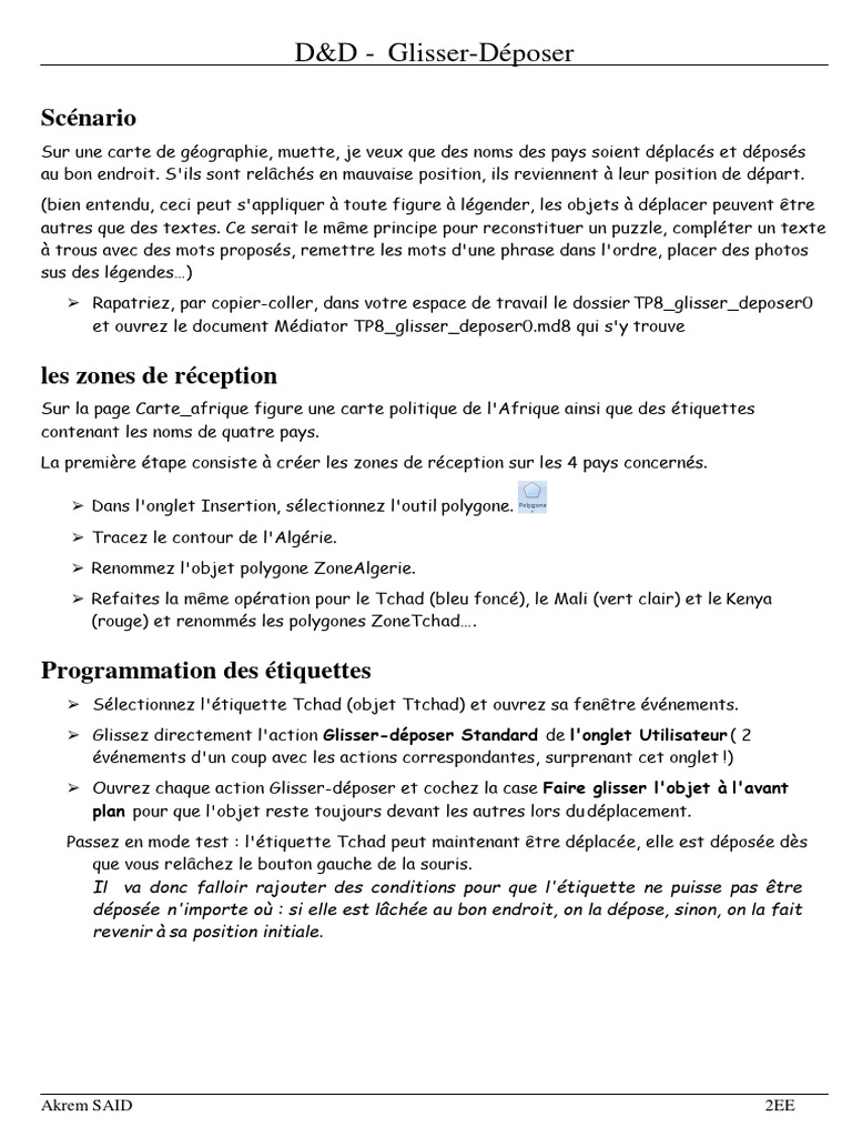 Programmation d'un jeu de glisser-déposer | PDF | Technologie et ingénierie