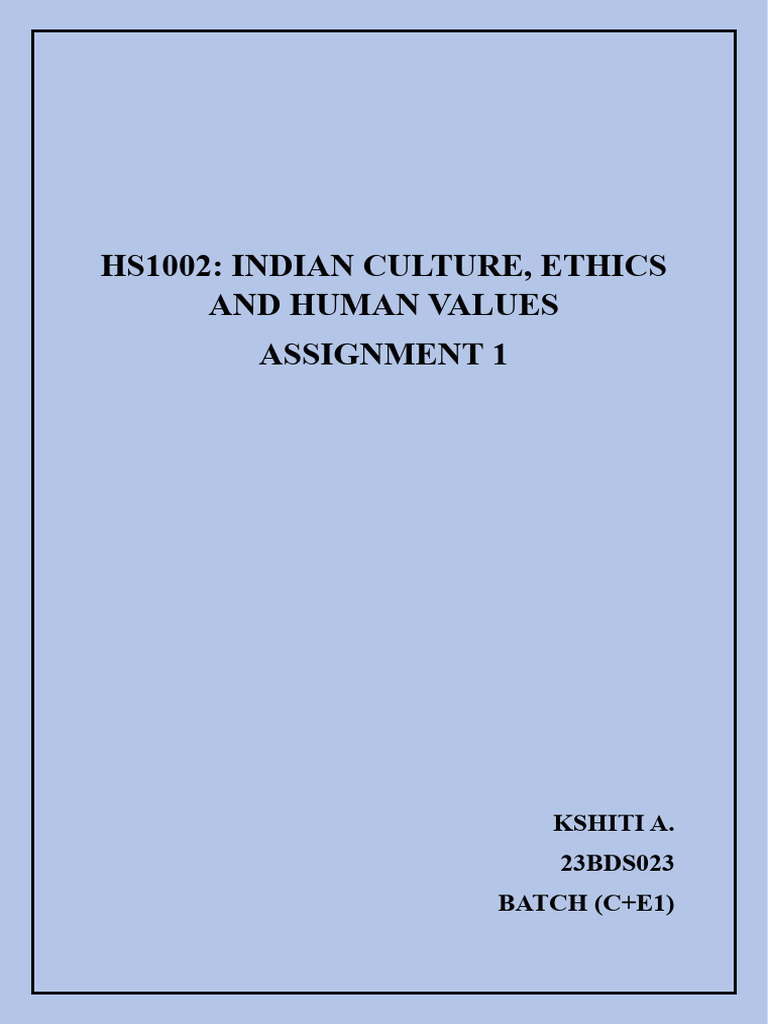 Indian Culture: Ethics and Values | PDF | Karma | Moksha