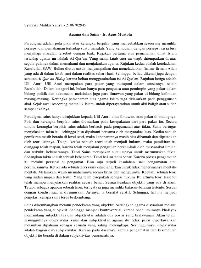 Islam09-Teknik-Syahriza Malika Yahya-2106702945-LTM8 | PDF