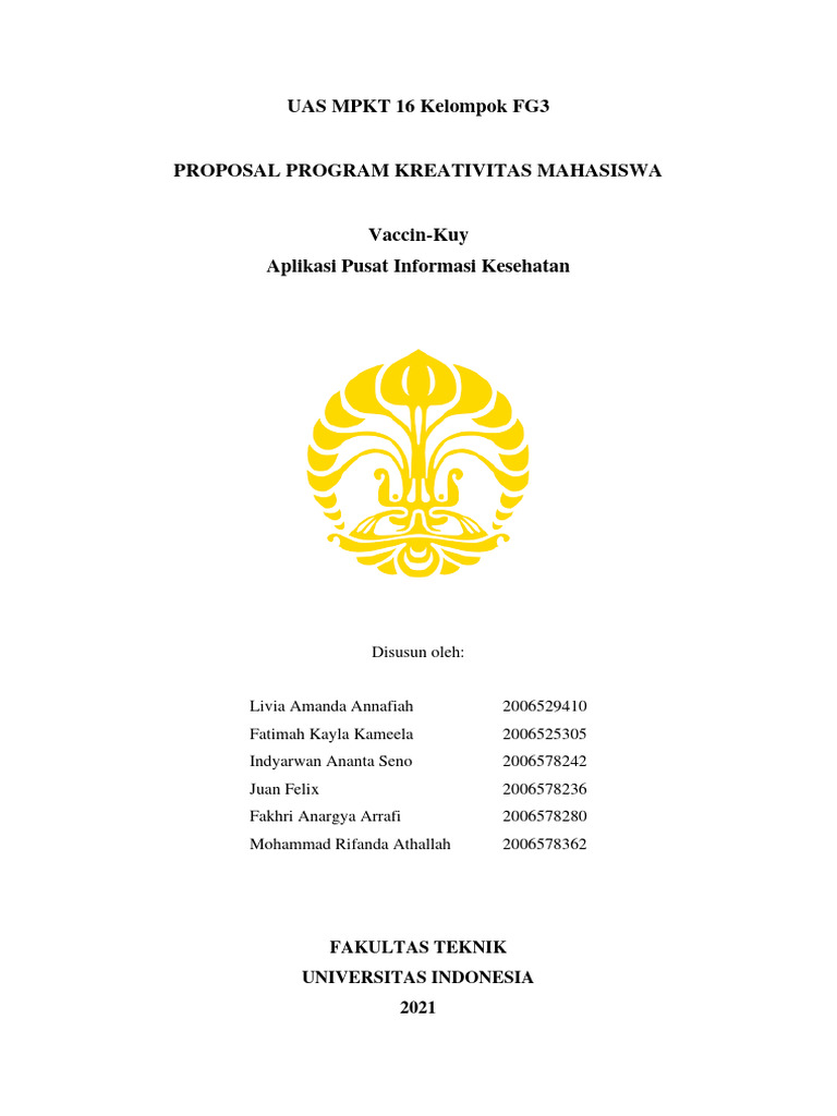 Proposal PKM-K Uas MPKT 16 - Kelompok Fg3 | PDF