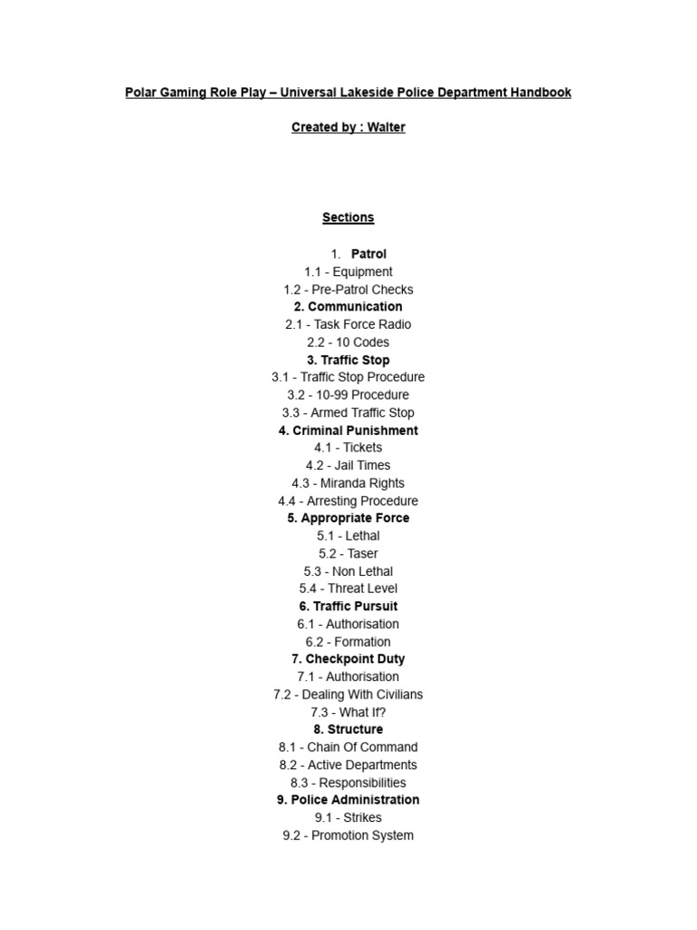 LSPD Handbook | PDF | Traffic Stop | Police