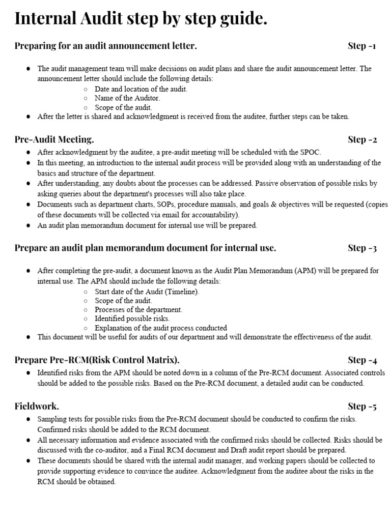Internal Audit Guide | Download Free PDF | Audit | Auditor's Report