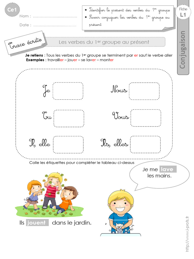 Conjugaison des verbes du 1er groupe | PDF