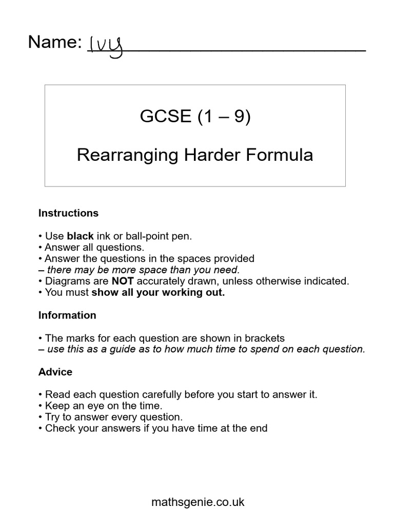 7-Rearranging-Harder-Formula R | PDF