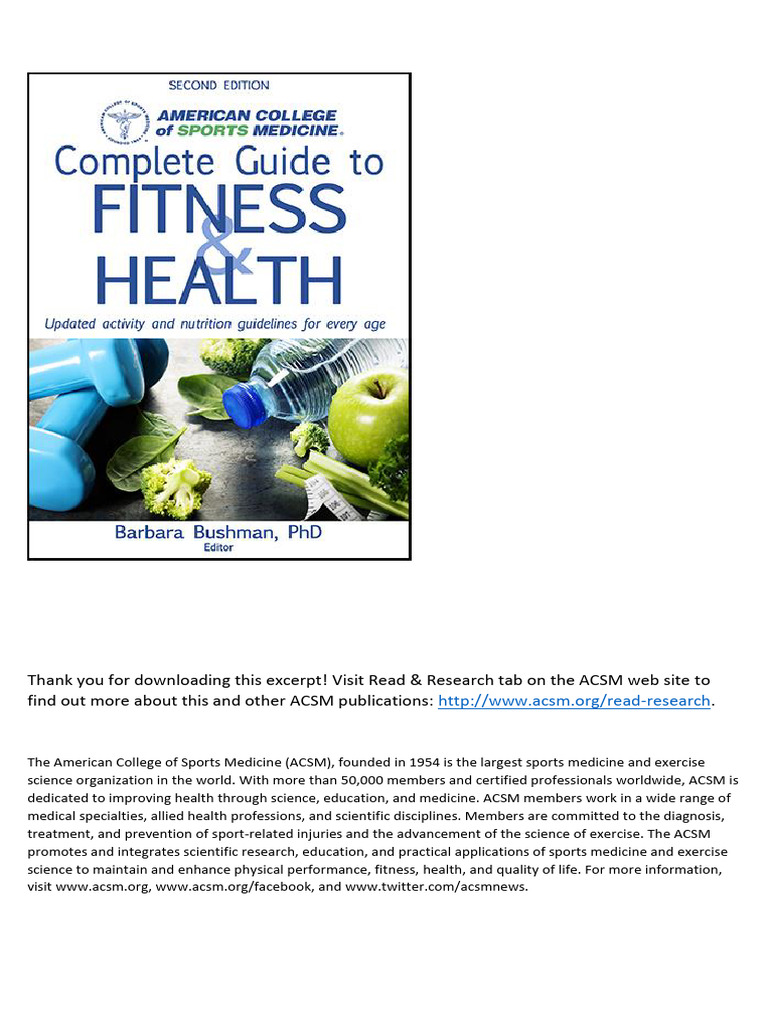 ACSM Guide to Fitness and Health | PDF | Physical Fitness | Obesity