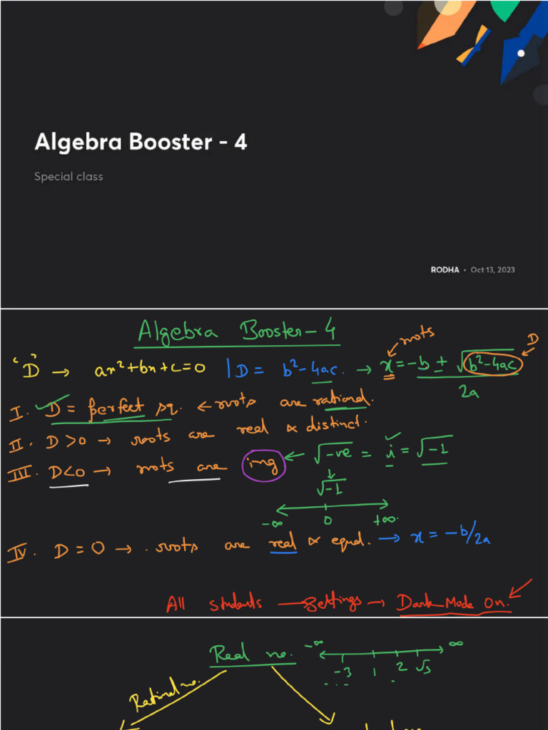 Algebra Booster 4 With Anno | PDF