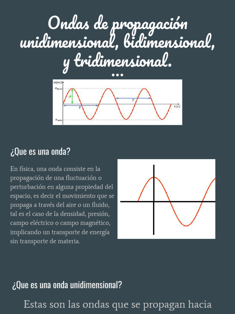Tipos de Ondas: Unidimensionales, Bidimensionales y Tridimensionales | PDF