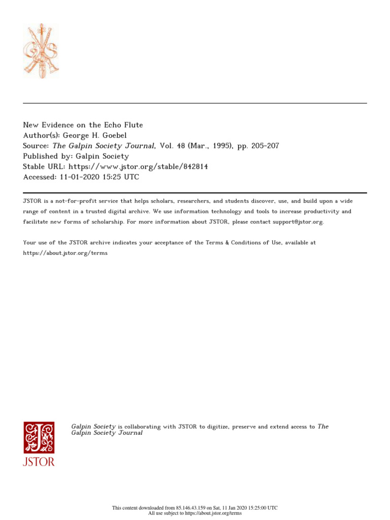 New Evidence On The Echo Flute | PDF | Recorder (Musical Instrument ...