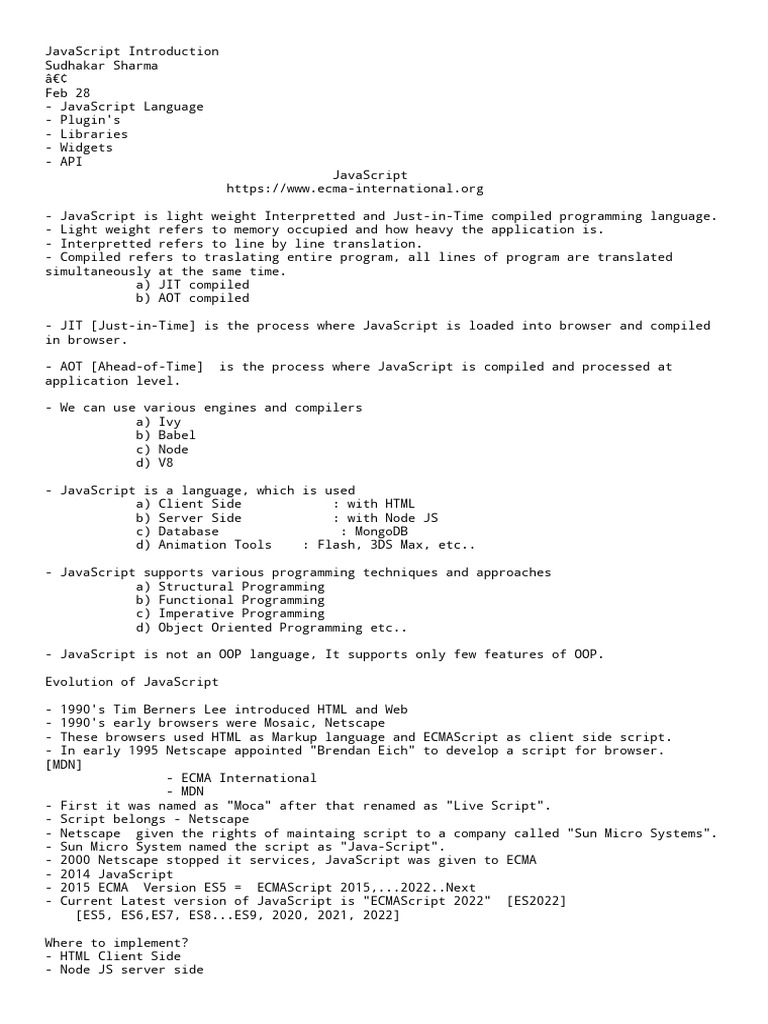 Js in Depth Part 1 | PDF | Java Script | Dynamic Web Page
