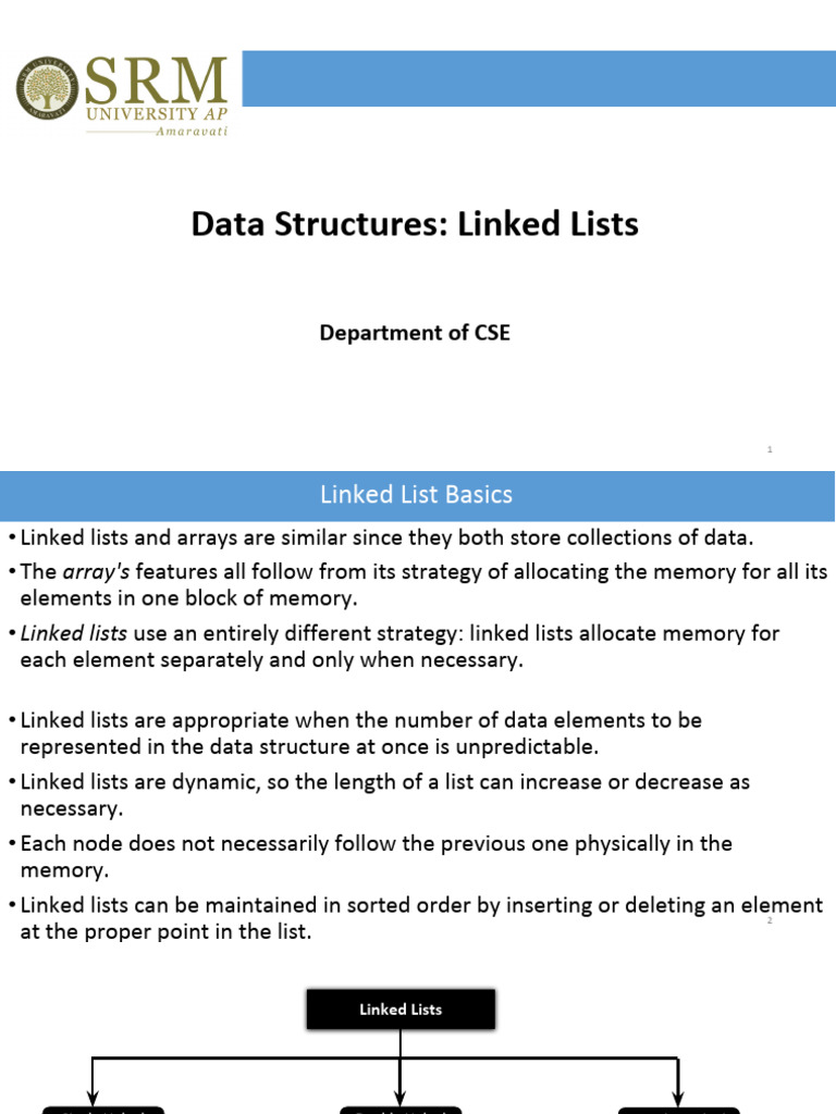 Linked Lists Notes Pdf Pointer Computer Programming Algorithms