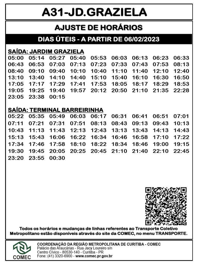A31 JD Graziela Horario Du 060223 | PDF