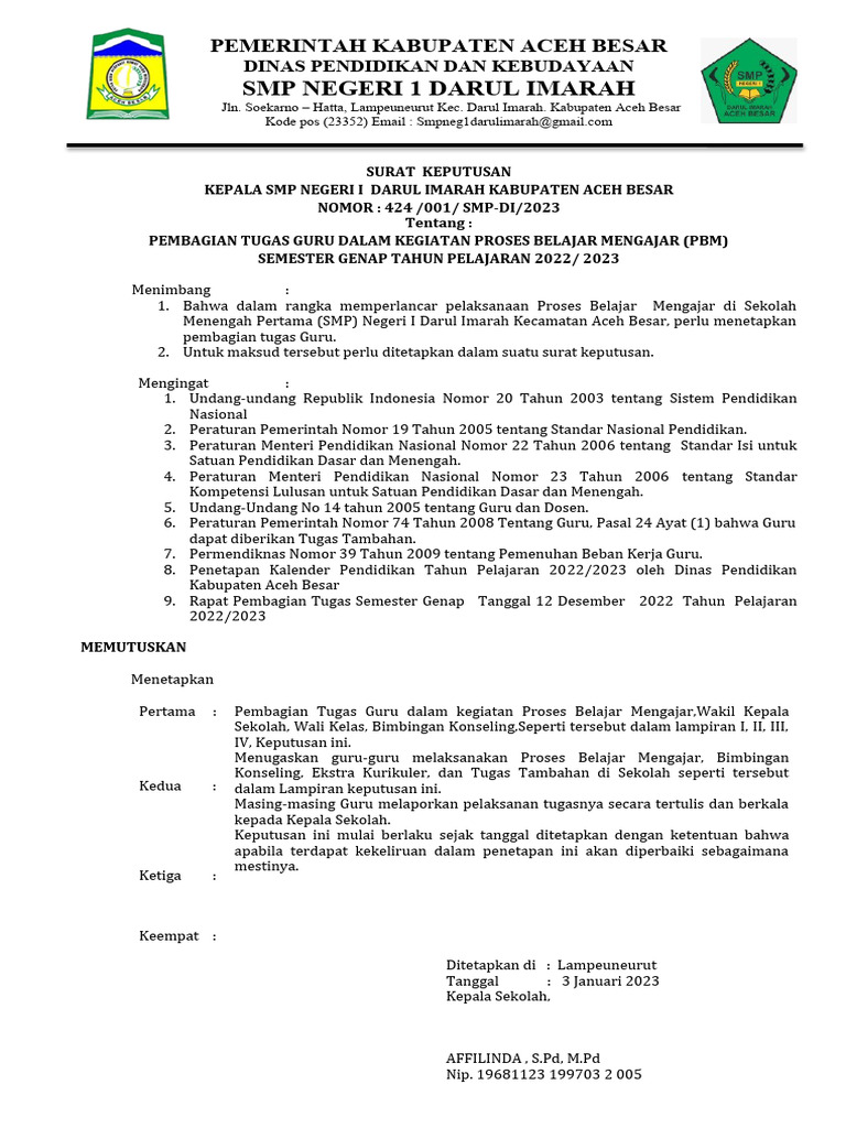 SK KONSIDERAN 2022-2023 Genap | PDF