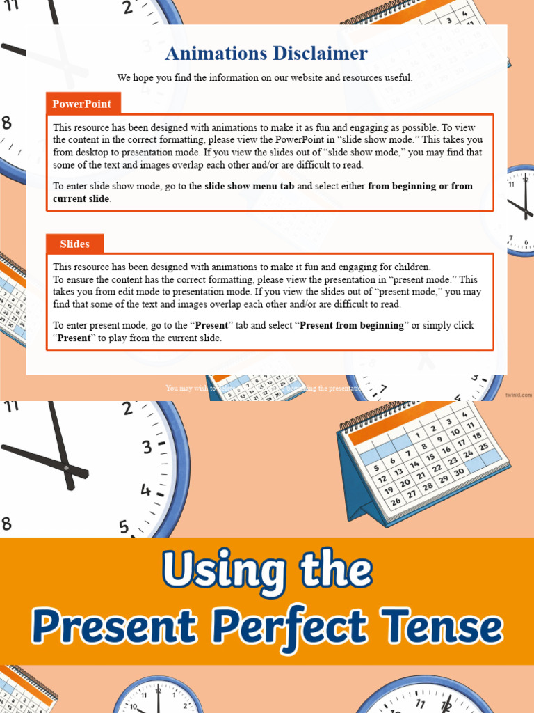 Using The Present Perfect Tense Powerpoint Google Slides Us e ...