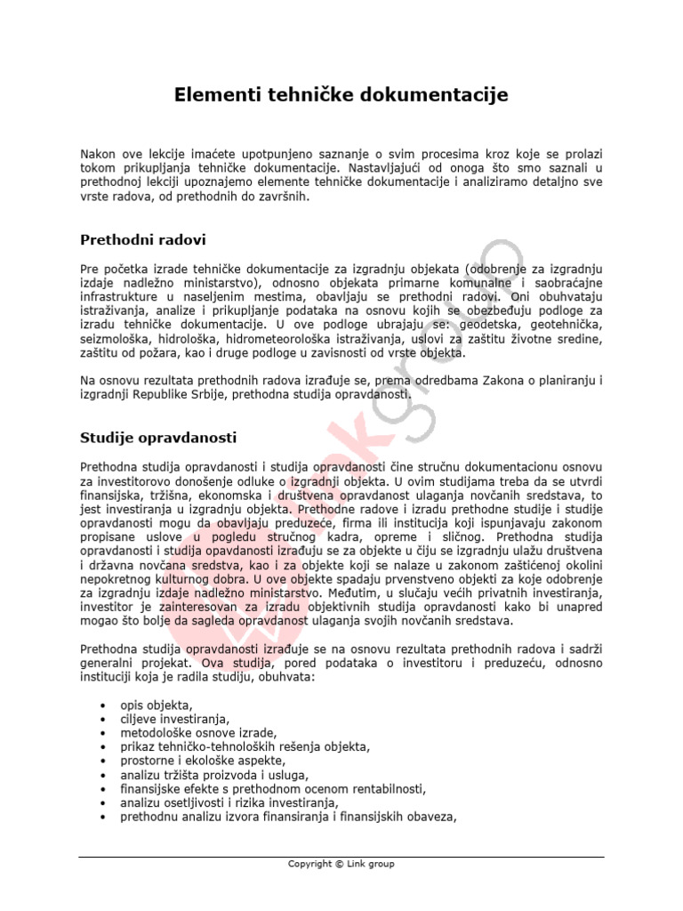 Elementi Tehničke Dokumentacije | PDF