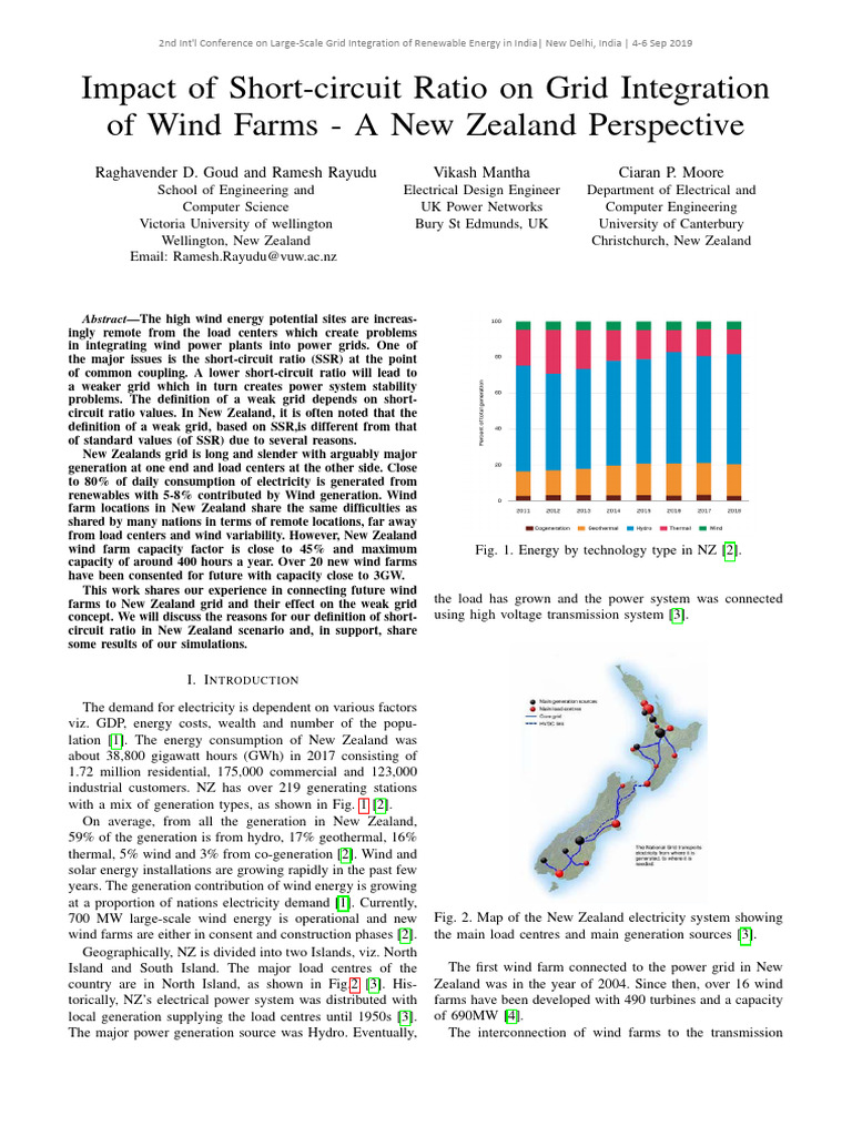 Impact of Short Circuit Ratio On Grid Integration | PDF