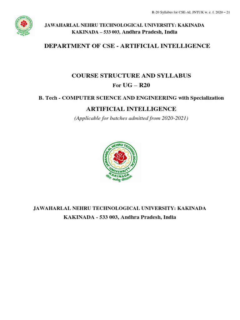 CSE-AI R20 Syllabus JNTUK 2020-21 | PDF | Corrosion | Programming