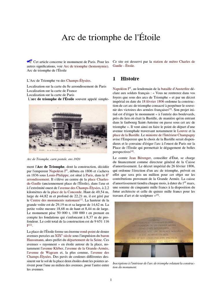 Arc de Triomphe de L'étoile | PDF