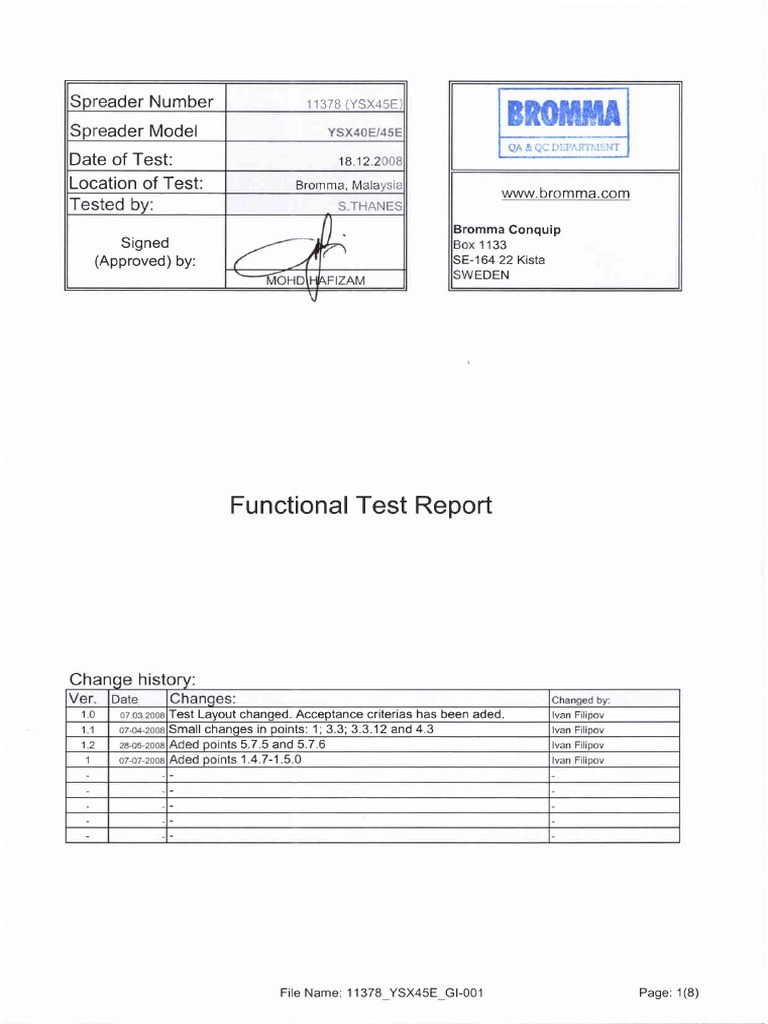 Functional Test Report | PDF