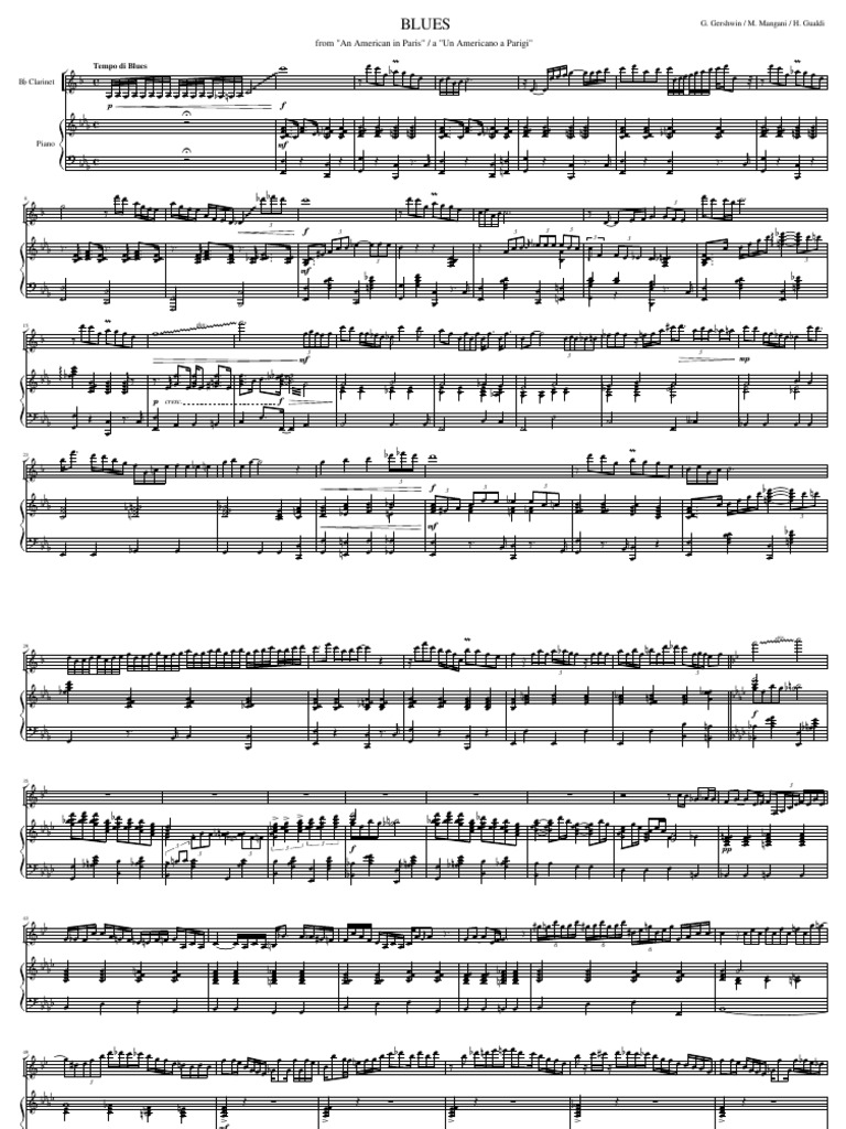 BLUES From Un Americano A Parigi (A3+ Size) | PDF | Musical ...
