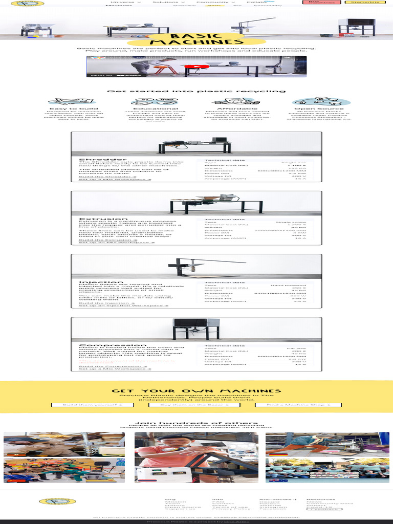 Precious Plastic Basic Machines | PDF | Extrusion | Secondary Sector Of ...