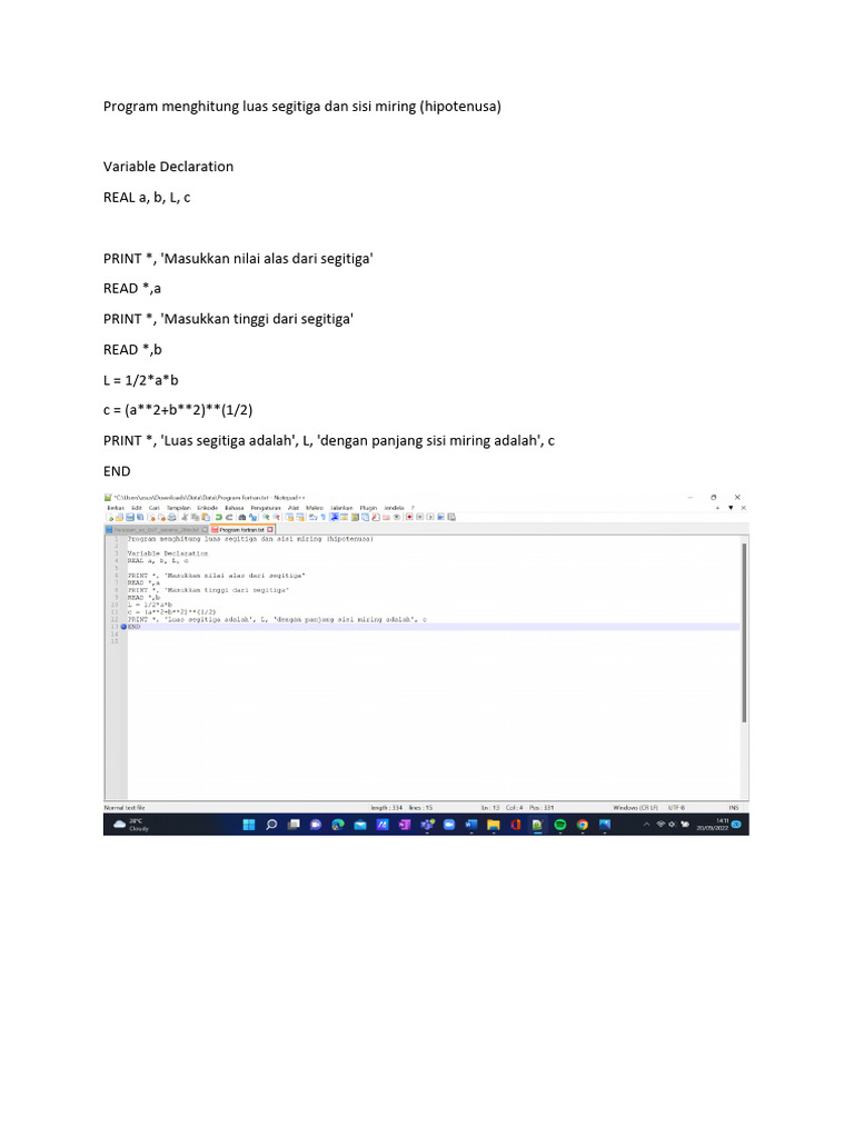 Hitung Luas & Hipotenusa Segitiga | PDF