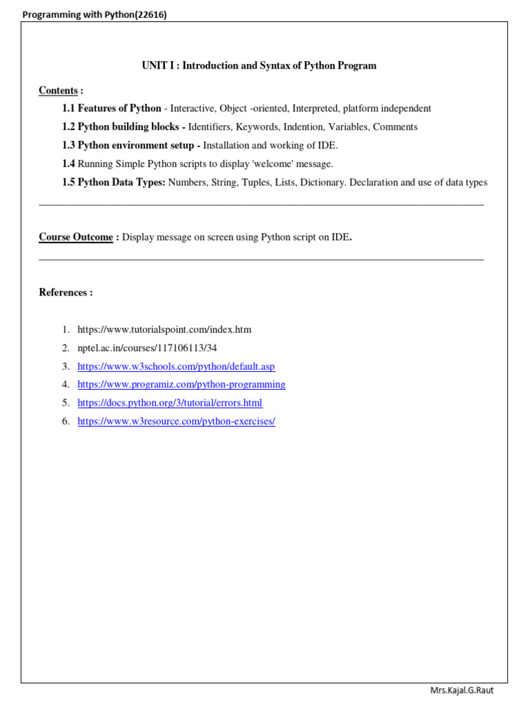 Python Programming Basics and Syntax | PDF