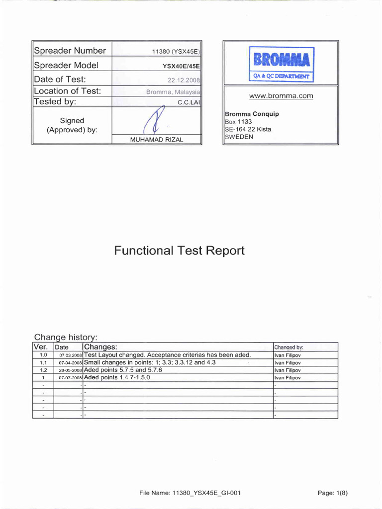 Functional Test Report | PDF