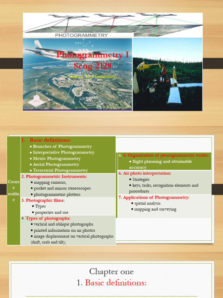 Chapter One Branches of Photogrammetry | PDF | Aerial Photography ...