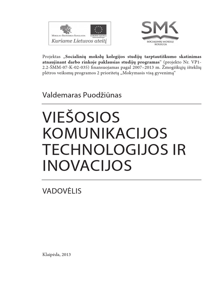 Viesosios Komunikacijos Techn Ir Inov | PDF