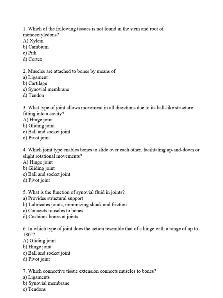 YEAR 10 BIO PRAC Questions | PDF | Tissue (Biology) | Skeleton