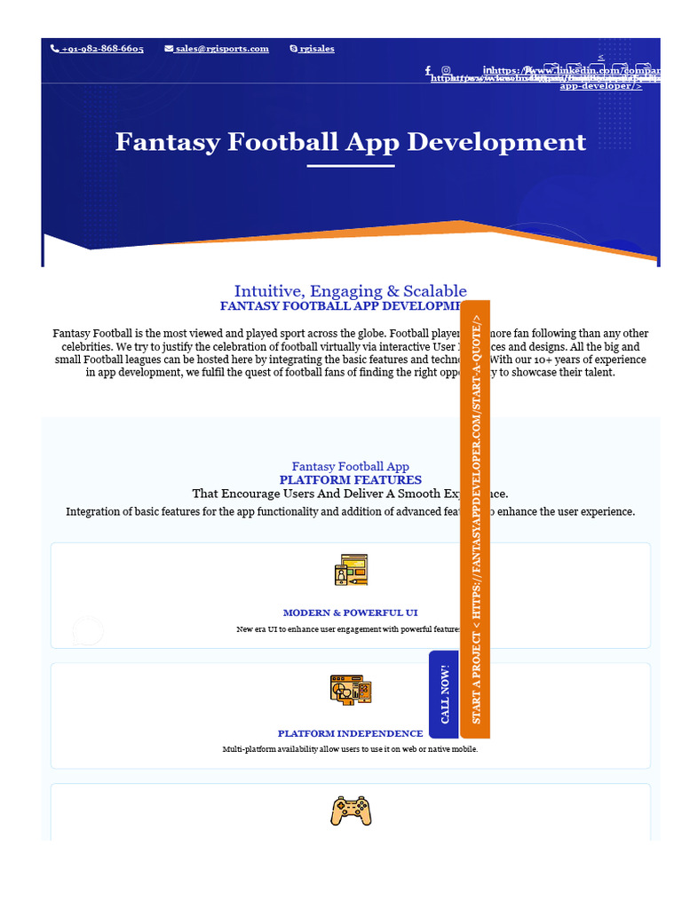 Best Fantasy Football Game App Development Company | PDF | Technology ...