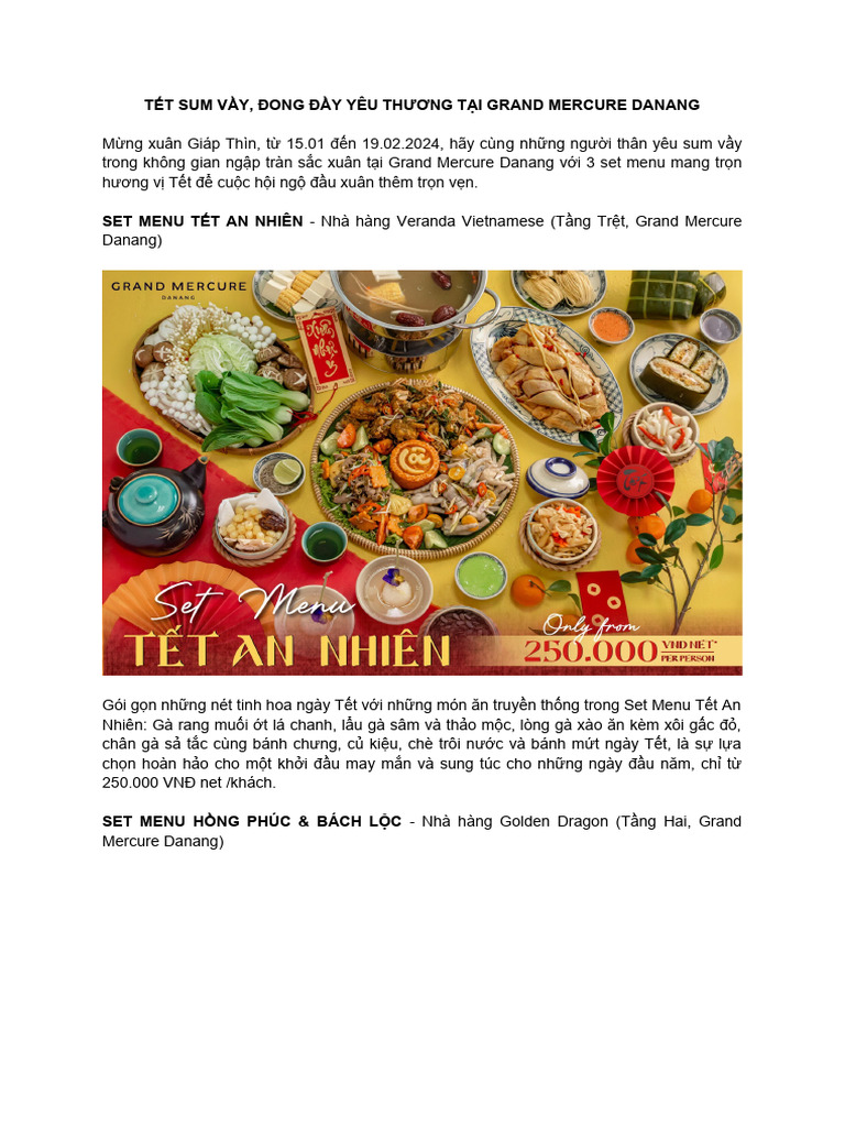 Tet Set Menu | PDF