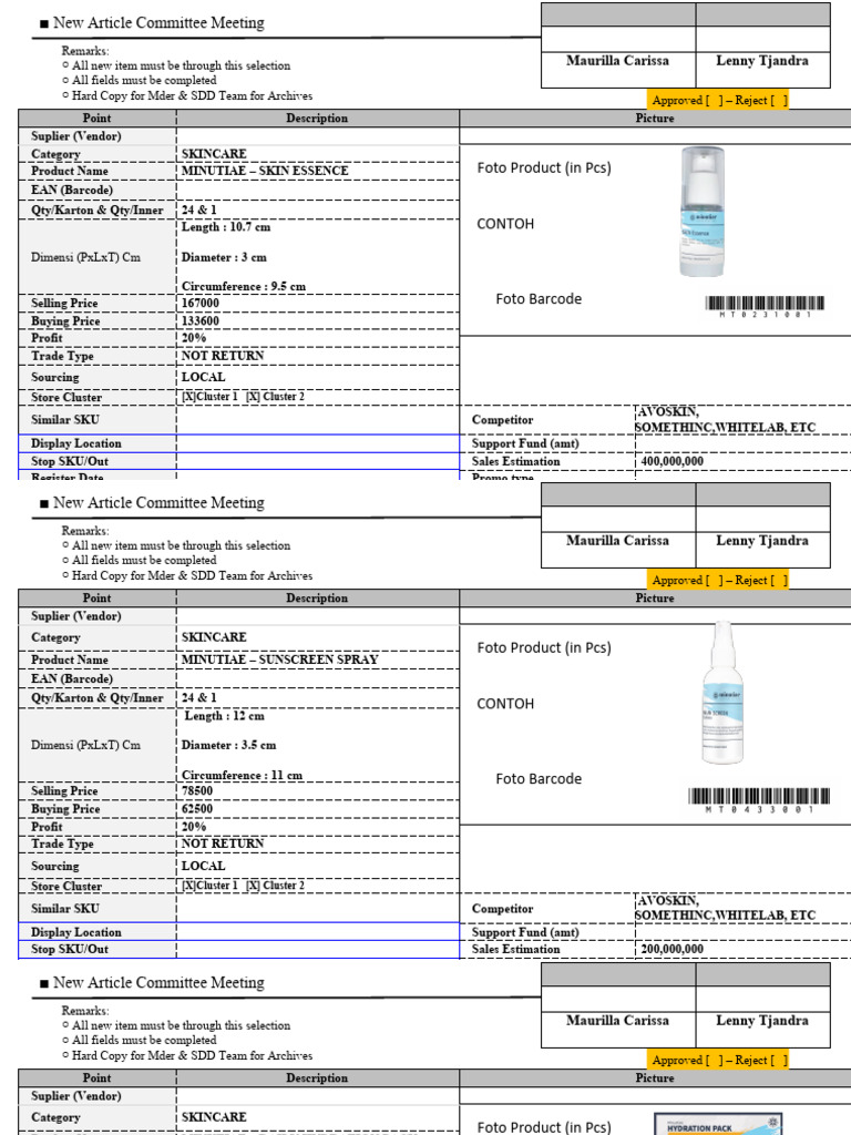 Form Pengajuan New Item Contoh | Download Free PDF | Marketing | Business
