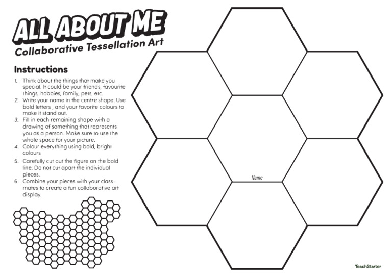 Getto Know Me Collaborative Tessellation Art Activity Printable PDF | PDF
