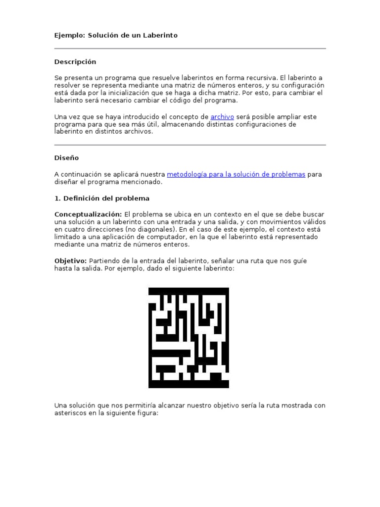 Algoritmo Del Laberinto | PDF | Programa de computadora | Programación