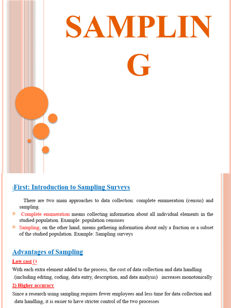 Introduction To Sampling | PDF | Sampling (Statistics) | Errors And ...