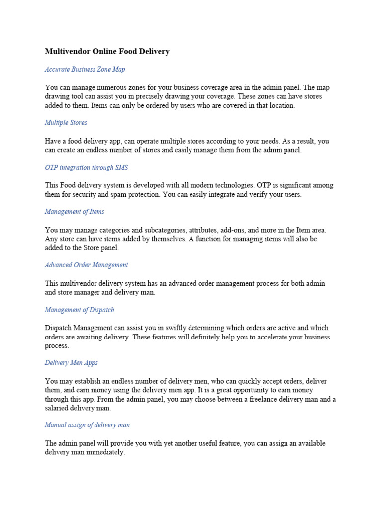 Multivendor Online Food Delivery | PDF