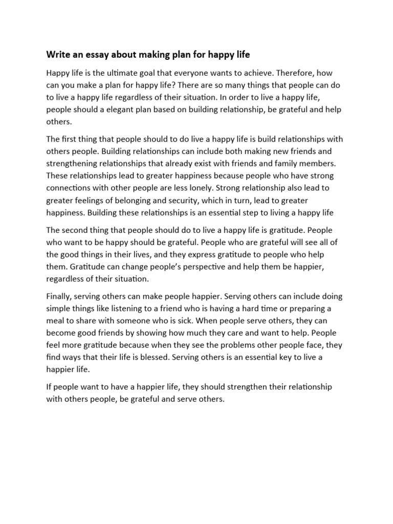 Happy Life (Essay) | PDF