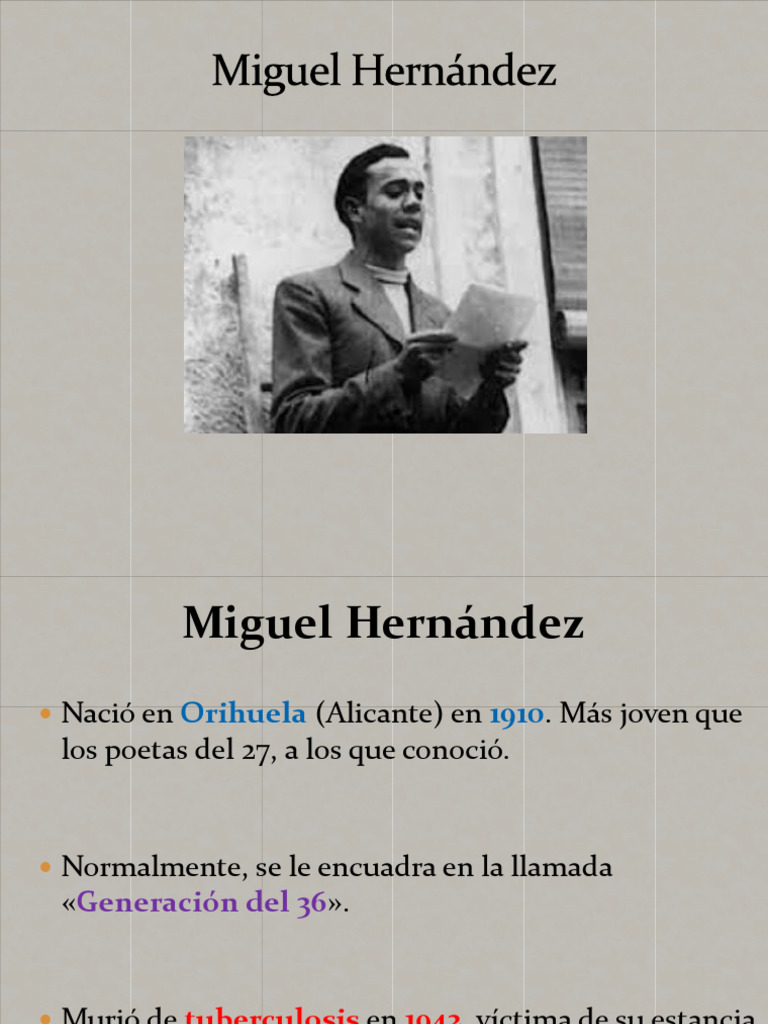 Tema 4B. Generación 1936 y Miguel Hernández | PDF | Poesía | Poética