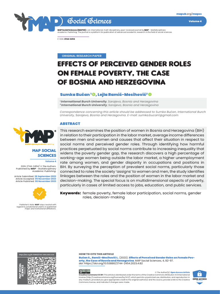 GENDER in B&H | PDF | Unemployment | Poverty