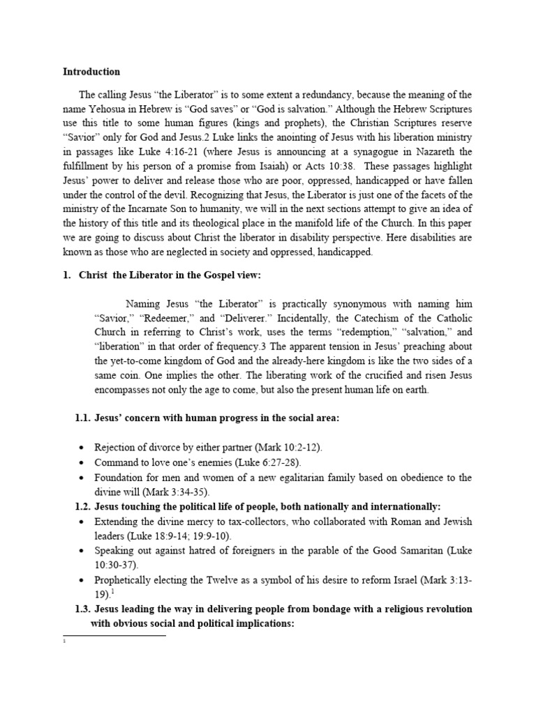 Christ The Liberator | PDF | Jesus | Gospel Of Mark