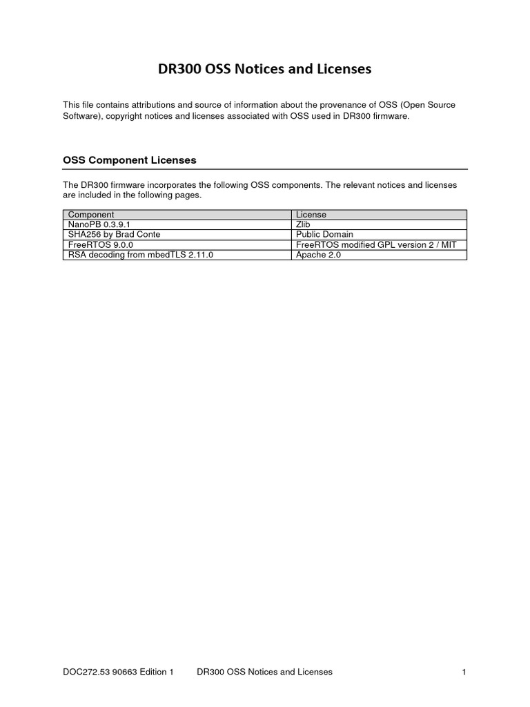 DR300 OSS Notices and Licenses | PDF | Software Industry | Software ...