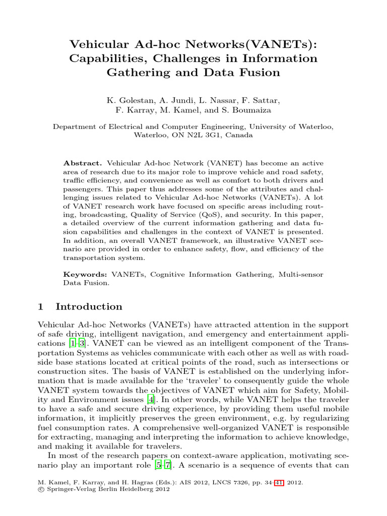 Vehicular Ad-Hoc Networks (Vanets) : Capabilities, Challenges in ...