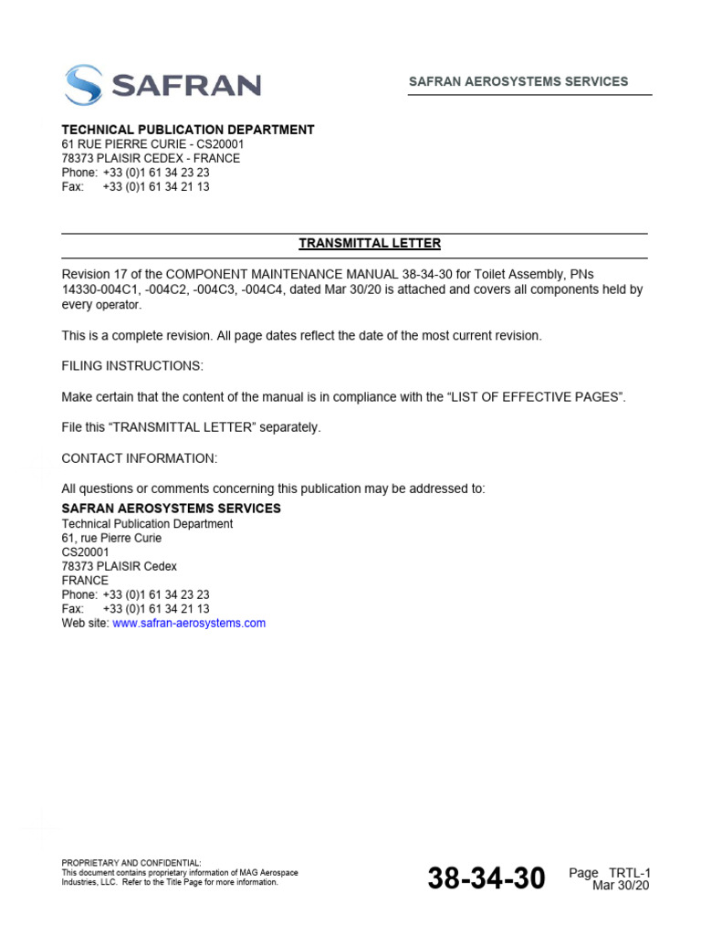 Technical Publication Department: Safran Aerosystems Services | PDF