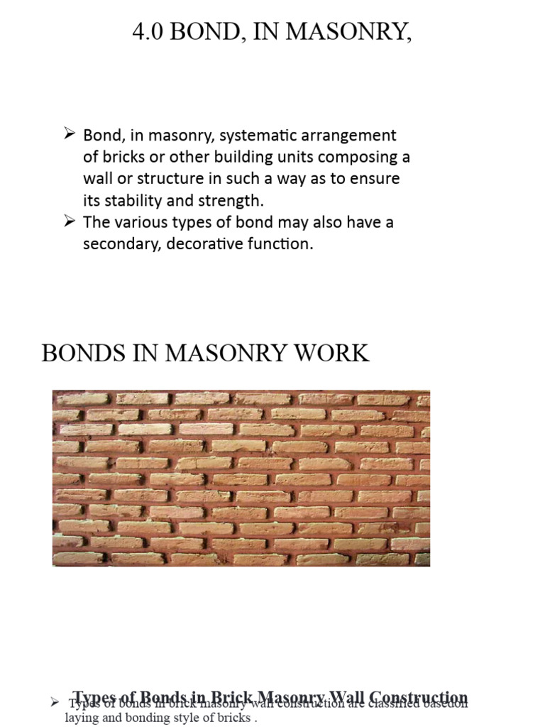 Types of Bonds in Brick Masonry | PDF | Masonry | Brick