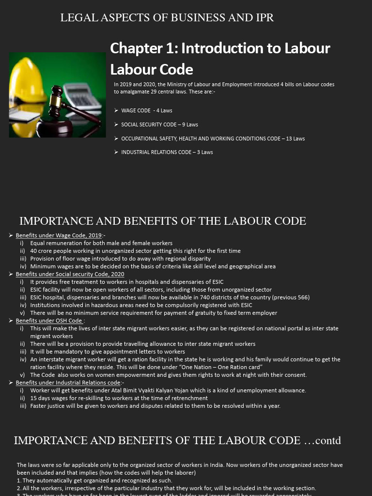 The Labour Code PPT Part 1 | PDF | Finance & Money Management